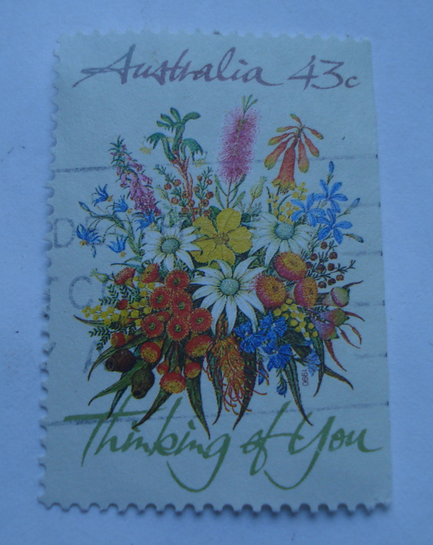 43 Cents 1990 Thinking Of You 43c I R 1990 Australia Stamp 43 Cents 1990 Thinking Of You 43c I R 1990 Australia Stamp